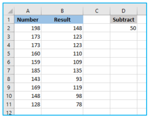 How do you make a subtraction in Excel?