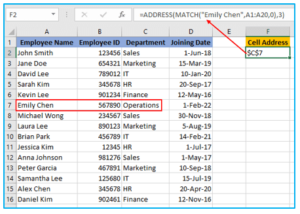 How to Return Cell Address /location Instead of Value in Excel?