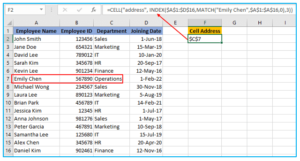 How to Return Cell Address /location Instead of Value in Excel?