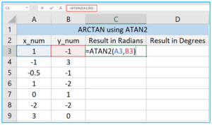 How to use ATAN and ATAN2 Function in Excel?