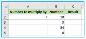 How to use Multiplication in excel?