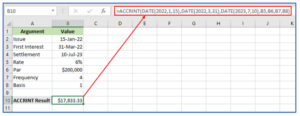 How to use the ACCRINT function in Excel?