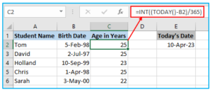 How to Calculate Age in Excel?