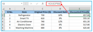 How to Calculate Discounted Price in Excel?