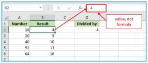How to Use Division in Excel formula?