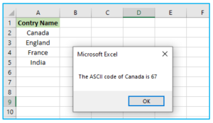 How to use Excel VBA ASC Function?