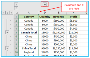 How to Outline (group) Data in excel?