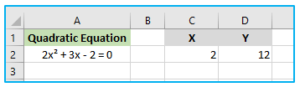 How to solve Quadratic Equation in Excel?