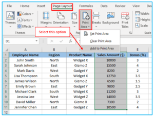 How to Set Print Area in Excel?