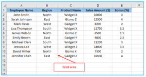 How to Set Print Area in Excel?