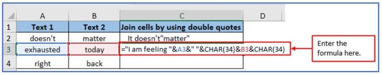 How to use double quotes in excel? - Resource