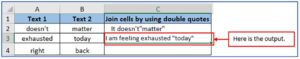 How to use double quotes in excel? - Resource