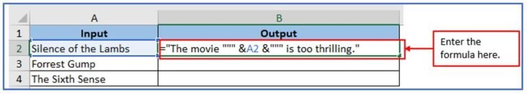 How to use double quotes in excel? - Resource