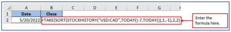 Formulas of getting a stock price in Excel. - Resource