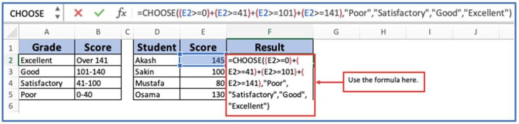 How to use CHOOSE function in excel? - Resource