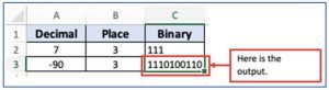How to use DEC2BIN function in excel? - Resource