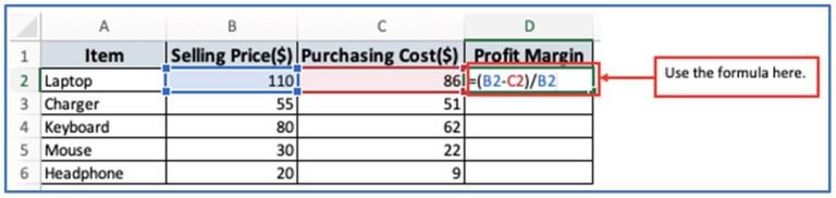 How to calculate Profit margin in Excel? - Resource