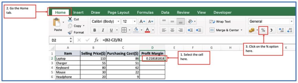 How to calculate Profit margin in Excel? - Resource