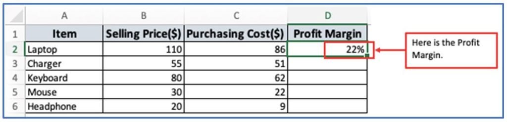 How to calculate Profit margin in Excel? - Resource
